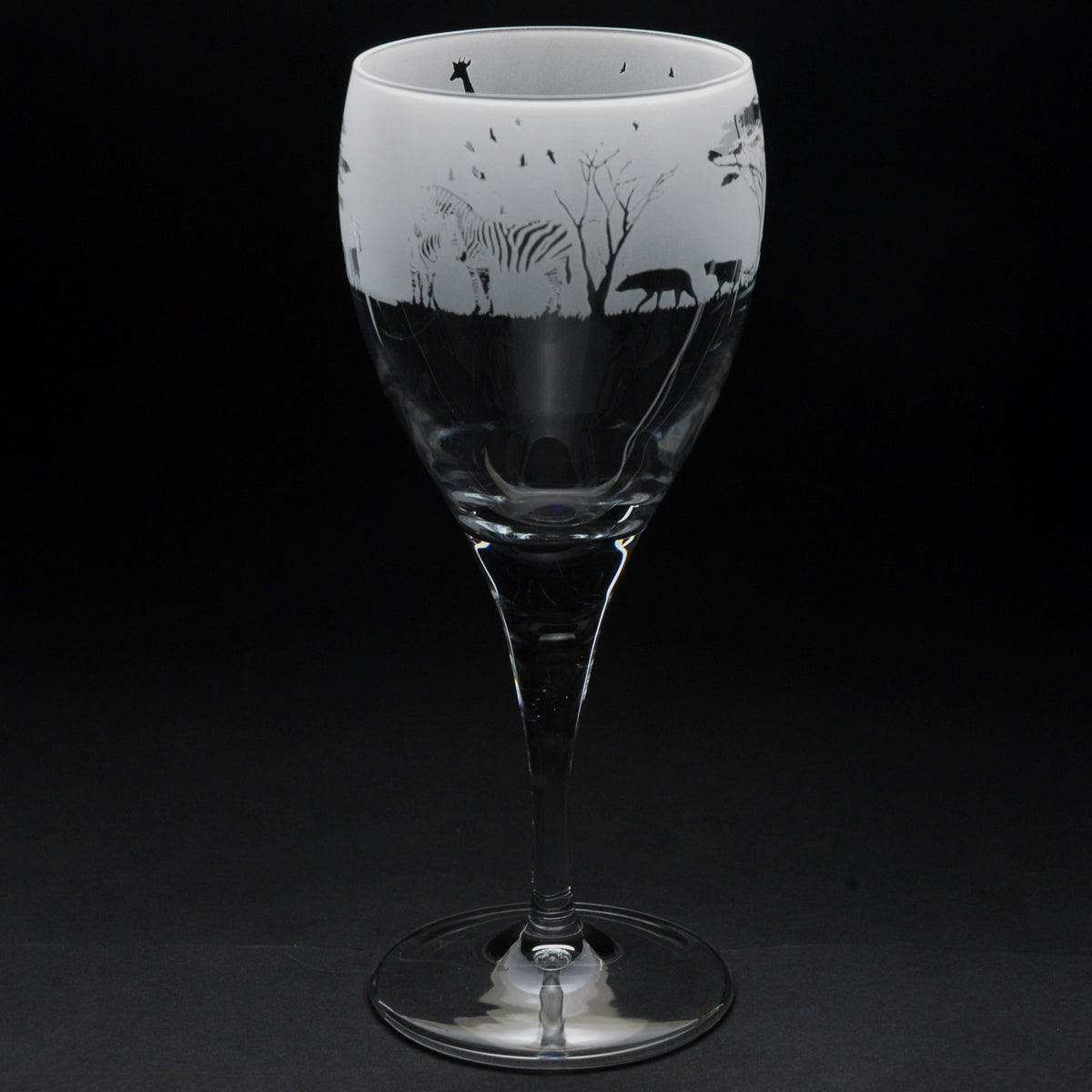 Safari Wine Glass Engraved By Glyptic Glass Great British Products