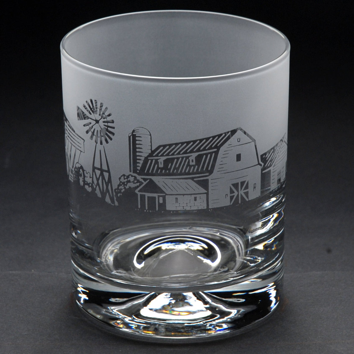 Farm Scene Whisky Tumbler Glass Engraved By Glyptic Glass Great